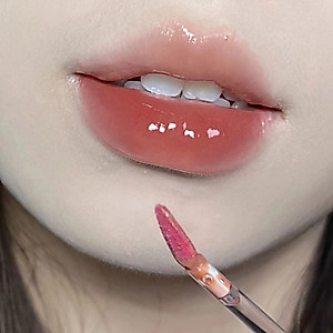 KWOLYKIM Glass Water Lifter Gloss, Hydrating Lip Gloss, Plumping Water Gloss Lip Gloss Moisturizing Sweet Lip Glaze Snow Pink