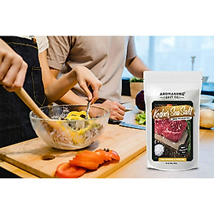 Aromasong 100% Natural Sea Salt, Kosher Salt Grain, Large Bulk 2.43 Lb Resealable Bag, All Natural, Unrefined, Gluten Free, Grinder Refill, Sea Salt for Daily Cooking or To Use as Pickling Salt…