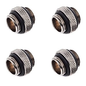 Bitspower G1/4" 5mm Male to Male Fitting, Black Sparkle, 4-Pack