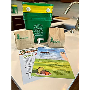 Worm Bucket Indoor Composting Kit for Making Worm Castings and Worm Tea