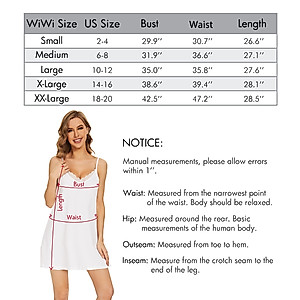 WiWi Cotton Lingerie for Women Sexy Full Slip Nightgown Lace Babydoll Chemise Mini Sleeveless Camisole Dress S-XXL, White, Large
