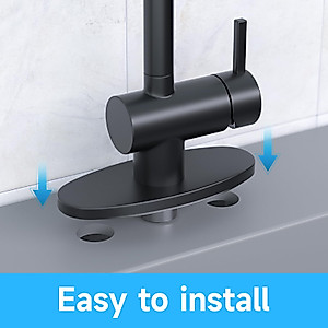 2 pc Faucet Plate, Faucet Hole Cover, Deck Plate Escutcheon for Kitchen Faucet- Sink Hole Cover, Plumbing Cover Plates, 5.5" Deck Plate for Pull Down Faucet: Stainless Steel (Mate Black)