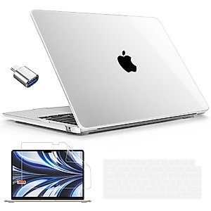 Mektron Case for MacBook Air 15 INCH 2024 M3 A3114 /2023 M2 A2941 Case with 15.3" Liquid Retina Display & Touch ID Cover, Plastic Hard Shell with Screen Protector, Crystal Clear