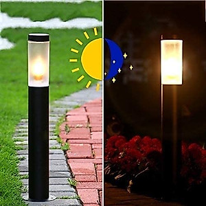 ACLBLK European E27 Column Light Stainless Steel Landscape Courtyard Fixture Exterior Rainproof Lawn Column Lamp Lantern Decorative Villa Garden Entrance High Pole Lamp Simple Home Community Street Li