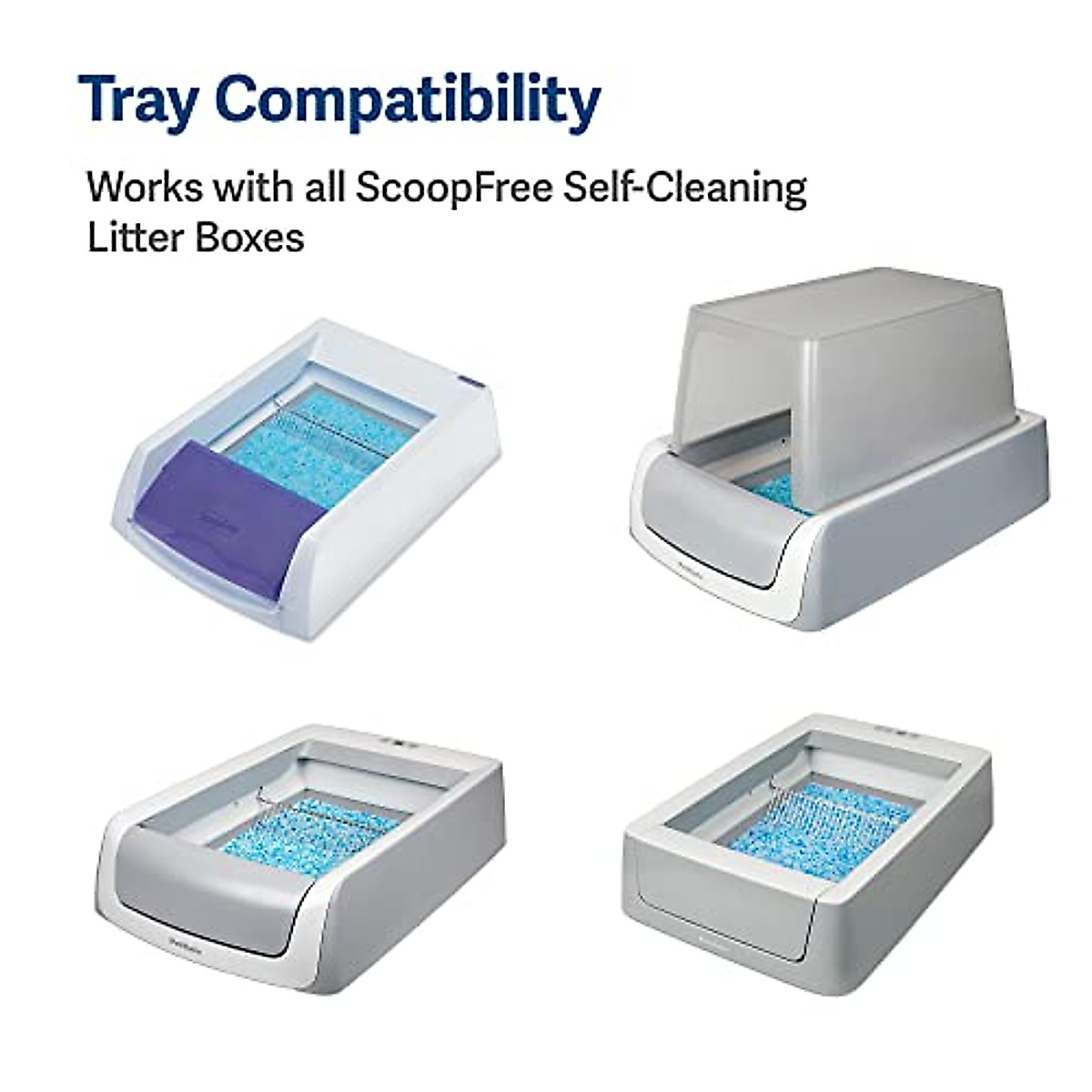 Official PetSafe ScoopFree Complete Reusable Tray - Includes 4.3 lb of Premium Blue Crystal Litter - Compatible with All PetSafe ScoopFree Complete Automatic Self Cleaning Litter Box System