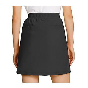 LastFor1 Women's Golf Skorts Lightweight Athletic Skirts UPF 50+ Elastic Waist with Shorts for Casual Outdoor Tennis Black L