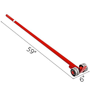 BestEquip 3T Prylever Bar 6600 Lbs Capacity Steel Pry Lever Bar Heavy Duty with Wheels Prylever with 5FT Length Handle