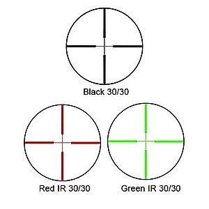 BARSKA 3-9x42 IR Contour Dual Color Reticle 30/30 IR Riflescope , Black