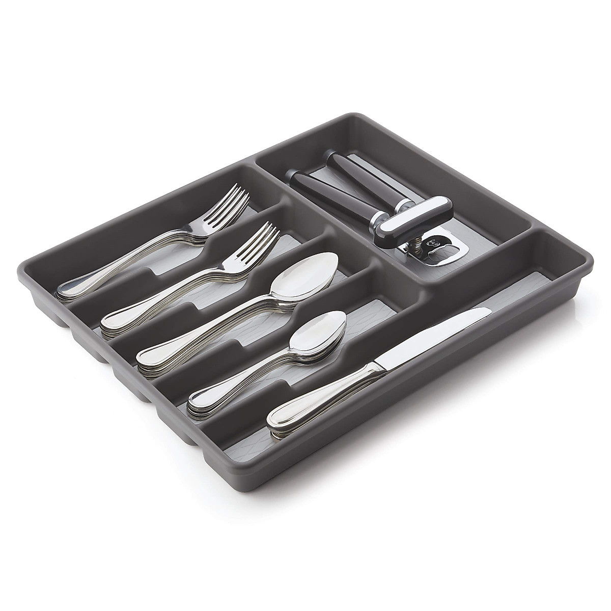 Copco Basics 6 Compartment Organizer, Charcoal Gray/Light Gray