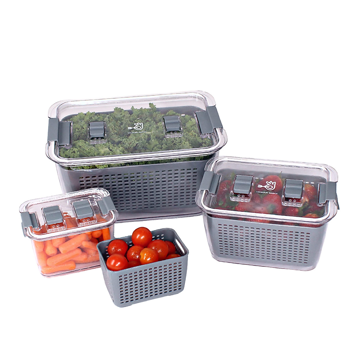 Fruit Storage Containers for Fridge Produce Saver Container for Refrigerator Vegetable Lettuce Keeper Organizer Food Berry Bin with Lid