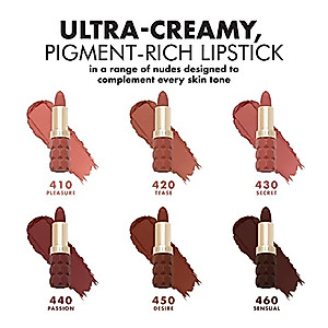 Milani Color Fetish Matte Lipstick (Pleasure) & Milani Highly Rated Anti-Gravity Black Mascara with Castor Oil and Molded Hourglass Shaped Brush