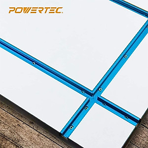 POWERTEC 71118-P3, 24 Inch Double-Cut Profile Universal T-Track with Predrilled Mounting Holes, for Woodworking Jigs and Fixtures, Drill Press Table, Router Table, Workbench, 6 Count, Pack of 1