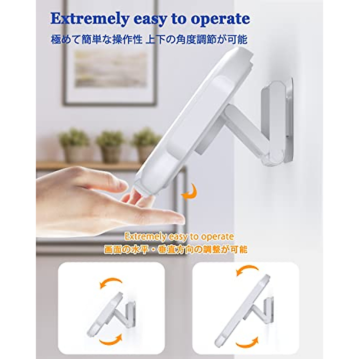 Waterproof Shower Phone Holder with 360° Rotation, Angle Adjustable, Wall Mounted Phone Holder for Bathroom Mirror Bathtub Kitchen, Up to 6.8 Inch (2022 Upgraded)