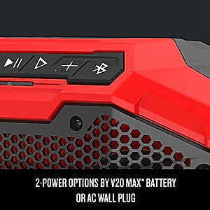 CRAFTSMAN V20 Bluetooth Speaker, Tool Only (CMCR001B) , Red