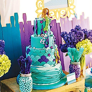 Palksky Mermaid Cake Fondant Cutter/Scale Cookie Cutter Geometric Multicutter Biscuit Cutters Cake Embossing Mold for Mermaid Birthday Party Novel Creative Cupcake Decorating Supplies(Set of 3)