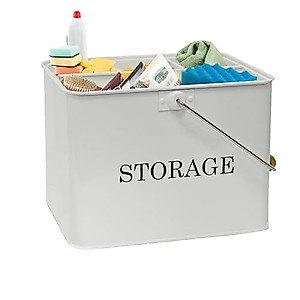 Xbopetda Shower Caddy, Metal Shower Basket with Handle, Portable Storage Organizer Caddy, 2 Tier Divided Basket Bin for Bathroom, Dorm Room, Cleaning Essentials Home Storage for Cleaning Essentials