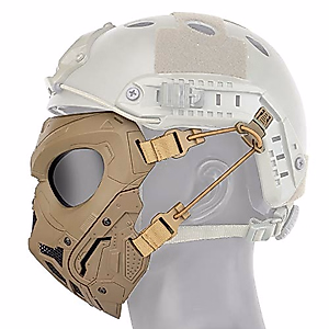 Airsoft Mask, Protective Full Face Tactical Mask for BB Gun/CS Game Man&Women (Khaki)