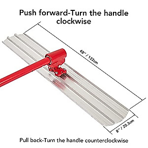 Bull Float Magnesium Concrete Float, 48 x 8" Round End Concrete Float Tool Cement Tool, Concrete Kit Bull Float with 4 Float Handle Bracket Concrete Tools Finishing（RED）