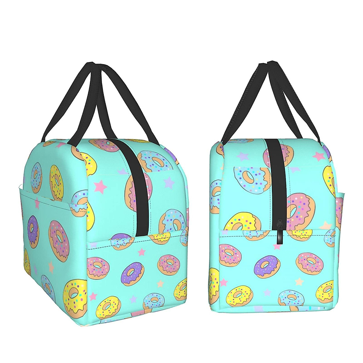 Donut Lunch Box Insulated Lunch Boxes Waterproof Lunch Bag Reusable Lunch Tote With Front Pocket For School Office Picnic