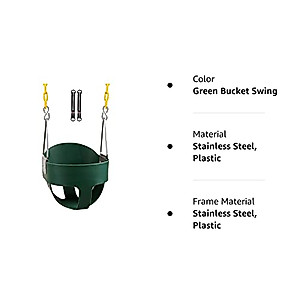 RedSwing High Back Toddler Bucket Swing Seat with Coated Chains, Heavy Duty Kids Swing Seat for Outside, Playground, Backyard, Swing Set Accessories