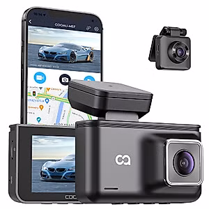 Dual Dash Cam Front Rear - COOAU 2.5K Car Camera 3” IPS Screen with WiFi APP - Dashboard Cam GPS WDR G-Sensor | 24H Parking Mode Night Vision | Loop Recording