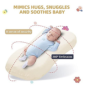 ZonLi Baby Lounger for Newborn, Baby Nest for 0-9 Month, Portable Nest Sleeper for Infant with 100% Cotton Muslin Cover - Breathable, Natural(Beige)