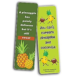Creanoso Pineapple Bookmarks (5-Sets X 6 Cards) – Daily Inspirational Card Set – Interesting Book Page Clippers – Great Gifts for Adults and Professionals