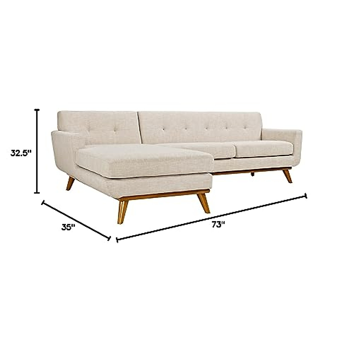 Modway EEI-2068-BEI-SET Engage Left-Facing Upholstered Fabric Sectional Sofa, Beige