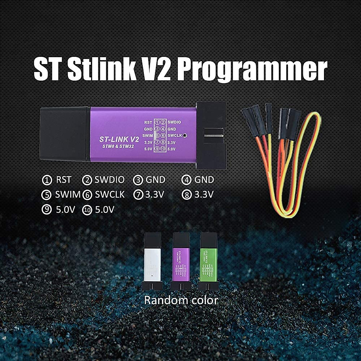 ST-Link STM32 Emulator, Aideepen ST Link V2 Programmer Unit Emulator Downloader (Random Color)+2PCS 40pin STM32F103C6T6 ARM STM32 SWD Minimum System Board