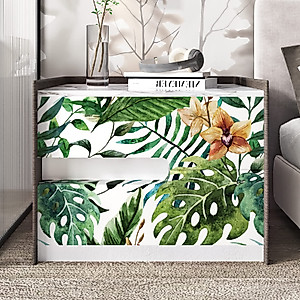 WESTICK Tropical Leaf Wallpaper Peel and Stick Jungle Botanical Wallpaper Palm Tree Tropical Wallpaper Modern Greenery Floral Contact Paper for Walls Bathroom Bedroom Accent Wallpaper 17.75" x 118"