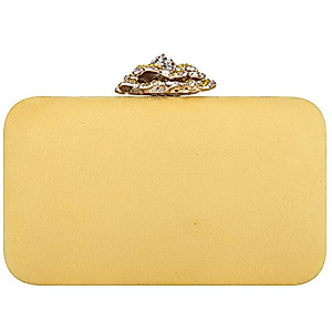 Fawziya Crystal Rose Cocktail Purses For Women Velvet Clutch-Yellow
