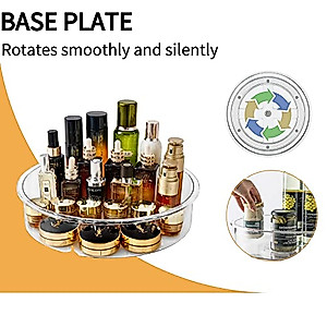 vacane Clear 10" Lazy Susan Organizer, Plastic Lazy Susan Turntable for Cabinet Rotating Pantry Lazy Susan Cabinet Organizer, Refrigerator, Bathroom Makeup Perfume Organizer