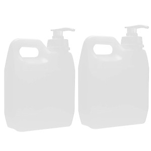 2pcs Plastic Empty Clear Commercial Jug Bottles Reagent Large Gallon Pump Bottle Handl Carboy Storage Water with Chemical L Lotion Hand Oils Creams Ml Lab