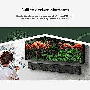 SAMSUNG HW-LST70T 3.0ch The Terrace Outdoor Soundbar w/ Dolby Audio, Built-In Subwoofer, Distortion Cancelling Technology, IP55 Weather Resistant, Titan Black