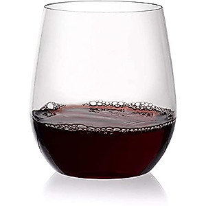 Circleware Newton Stemless Wine Glasses, Set of 4, Home Party Entertainment Dining Beverage Drinking Glassware Cups for Whiskey, Juice and Farmhouse Decor, Gifts, 15 oz