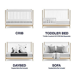 GAP babyGap Tate 4-in-1 Convertible Crib - Greenguard Gold Certified, Bianca White/Natural
