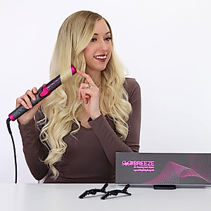 Supsilk Breeze Airflow Hair Styler, 2-in-1 Hair Straightener and Curler, Create No Damage Long Last Bouncy Curls Waves & Smooth Straight, Ceramic Tourmaline Flat Iron Curling Iron with 5 Heat Settings