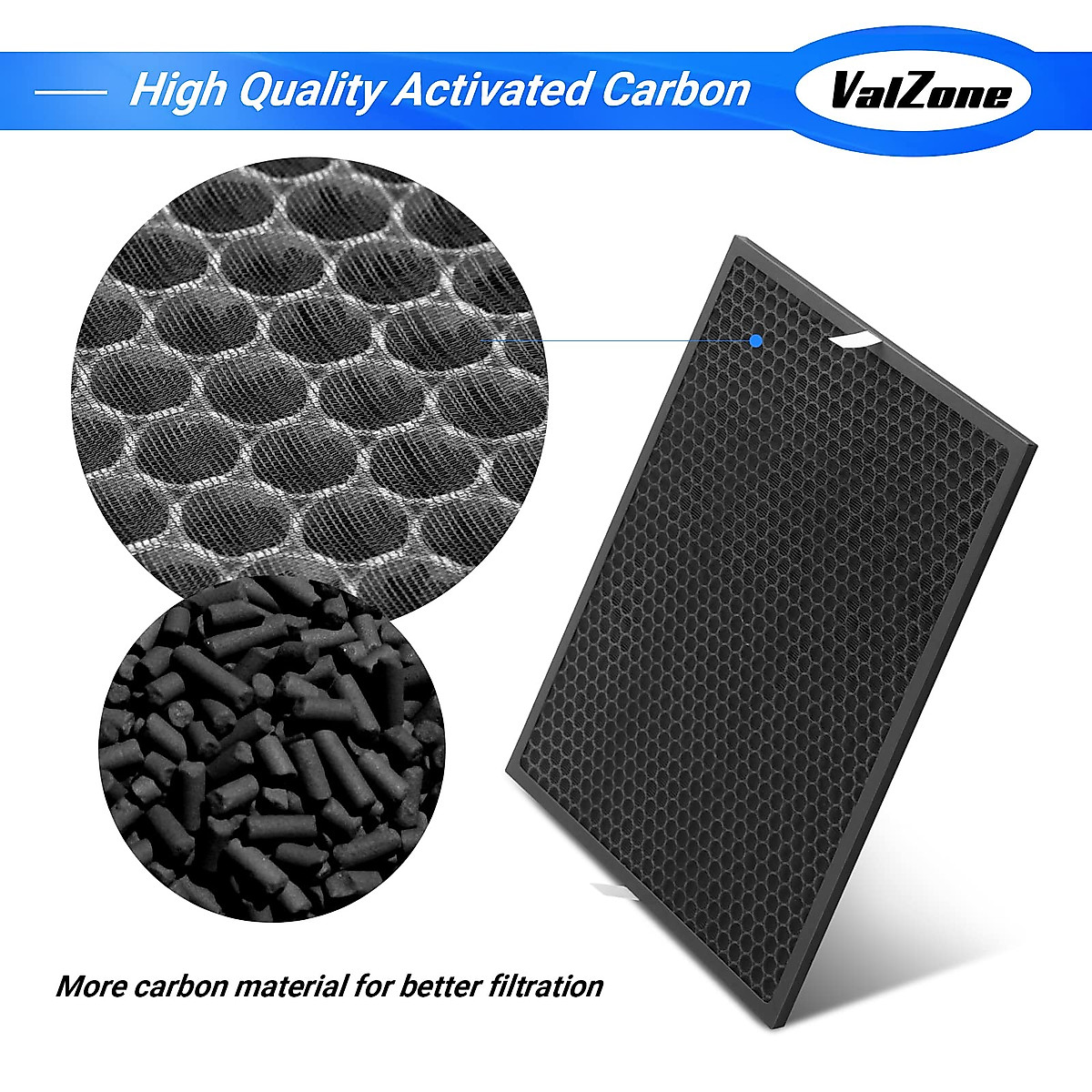 VALZONE 2 Sets 116130 True HEPA Replacement Filter H Combo Packs, Compatible with Winix 5500-2 and Model AM80, Part #116130, 2 Premium H13 True HEPA and 2 Activated Carbon Filters
