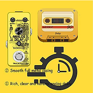 Koogo Analog Delay Pedal Delay Guitar Effect Pedal True Bypass Full Metal Shell
