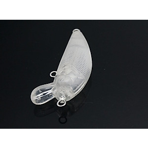 10PCS Unpainted Lure Blanks 4.02g 5.2cm with 5mm Free Fishing Eye Crankbait Baits Simulation Blank Body Clear Hard Baits Trout Salmon Minnow Lure Popper Lures Topwater Freshwater 5mm 8044