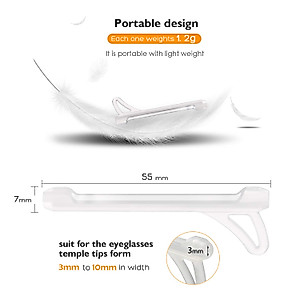 SMARTTOP Eyeglasses Ear Grips Sleeve-Upgrade anti-slip Silicone Eyeglasses Temple Tips Sleeve Retainer-Sleeve with Hook design-Soft and comfort Glasses Ear hooks 6Pairs (WHITE)