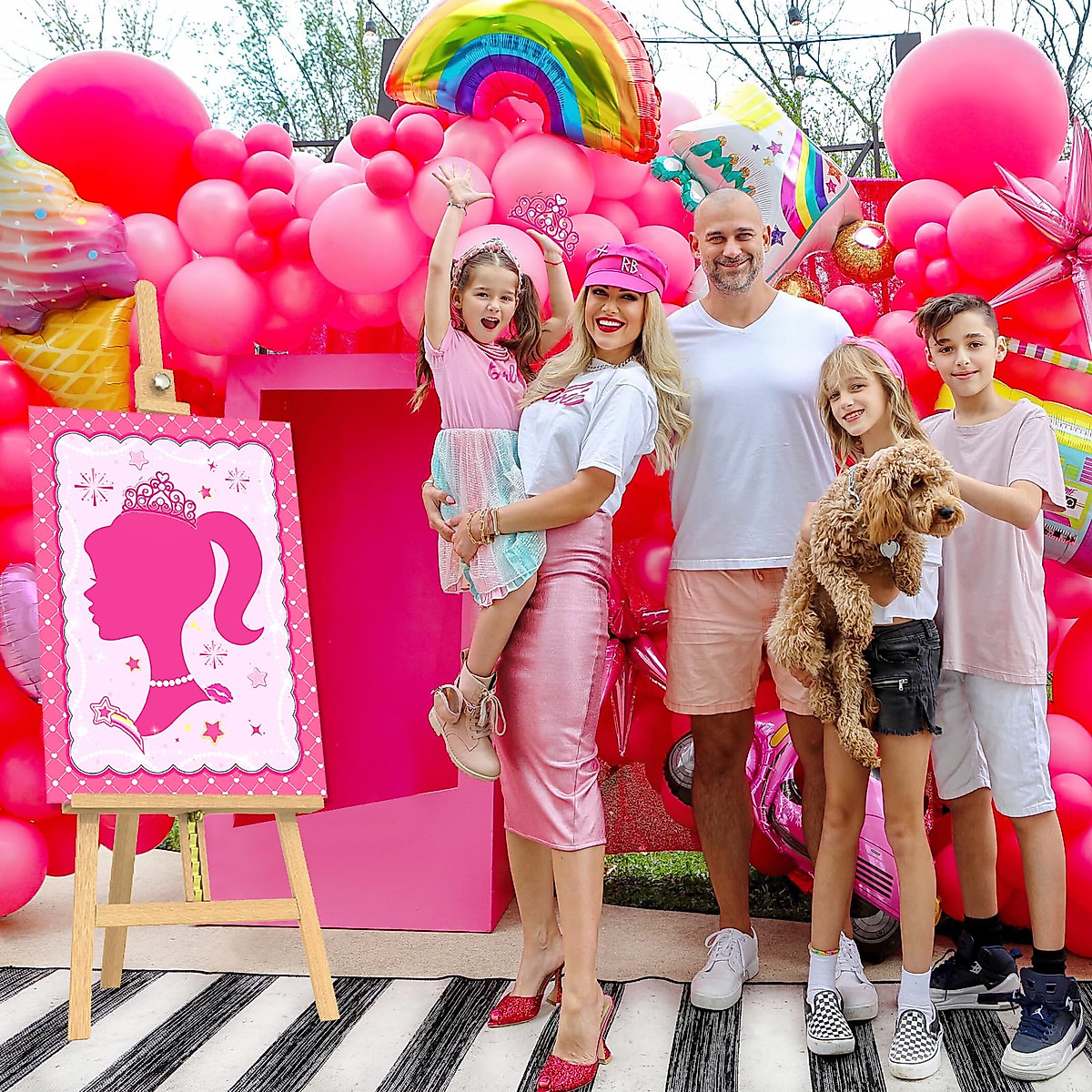 Pink Girls Birthday Decorations Pin The Crown on The Princess Doll Disco Bachelorette Birthday Party Decoration for Pink Girls Doll Theme Party Western Cowgirl Birthday Bridal Shower