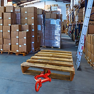 Single Scissor Heavy Duty Pallet Puller, Solid Steel, 2000 lbs Capacity, 5 Inch Opening and 1-1/2" Height Jaw Clamp Grabber Hook Puller Tool for Forklift Chain - by Rampro