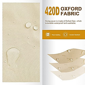 boyspringg Outdoor Swing Cover, A Frame Patio Swing Cover 72x67x55 Inches, Waterproof UV Resistant Swing Cover for Outdoor Furniture( Beige )