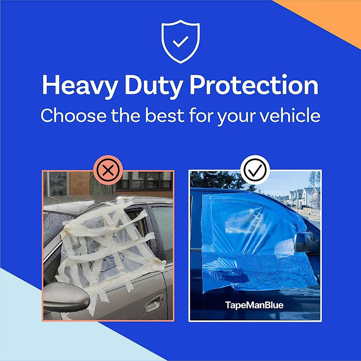 Crash/Collision Wrap, 36 inch x 100 feet, Blue Collision Wrap for Damaged Vehicles & Car Windows, Self Adhesive Broken Window Cover for Cars, Clean Removal Automotive Wreck Film, Made in America