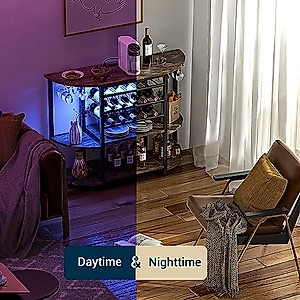 GEBAROW TV Stand for 75+ Inch TV, Entertainment Center with Adjustable Shelf, Rattan TV Console with 2 Storage Cabinets, Mid Century Modern TV Console Table for Living Room Bedroom (Black)