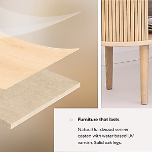 WERMO 55'' Sideboard Storage Cabinet with Doors and Shelves - Wood Credenza for Living Room, Bedroom, Entryway and Home Office Cabinet. Kitchen Buffet, Modern Media Console Table with Storage (Oak)