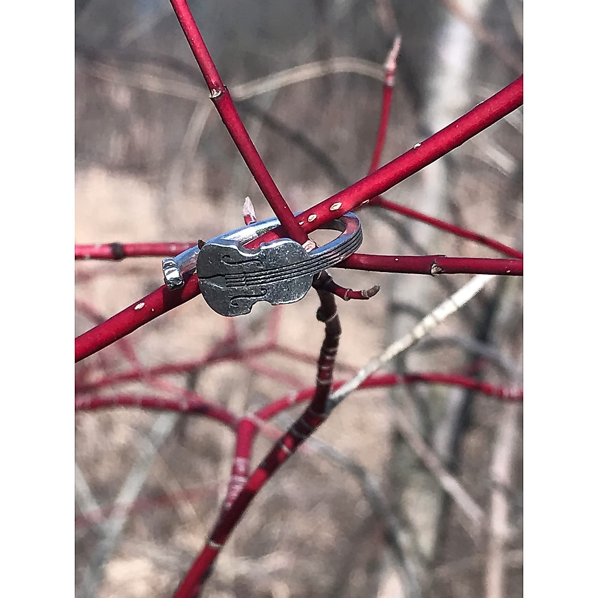 Whitney Howard Designs Violin Ring for Men or Women - Minimalist Comfort Fit Open Adjustable Pewter Ring - Musician Guitar Play Gift