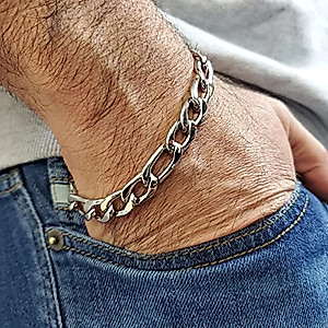 JoycuFF To My Brother Gift,Bracelet for Brother,Christmas Gift for Brother,Chain Bracelet for Men,Chain Bracelet Gift for Brother From Sister Brother,Hip Hop Men Gifts,10 mm Width,7.5 Inches Length