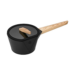 Sunday Chef 7 Inch Nonstick Aluminum Sauce Pan With Silicone & Glass Lid, Non-Stick Pan with Patented Standing Design For Convenient Storage, Easy To Clean Small Sauce Pan with Lid